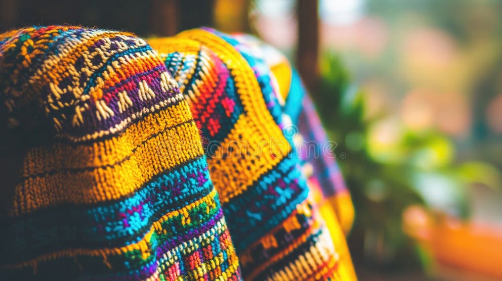 Colorful Traditional Peruvian Poncho Texture and Patterns for Cultural ...