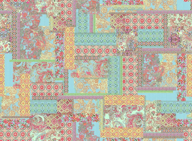 Colorful Traditional Silk Design Pattern Background Stock Illustration ...