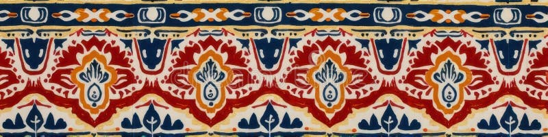 Colorful Traditional Textile Pattern with Symmetrical Design and ...