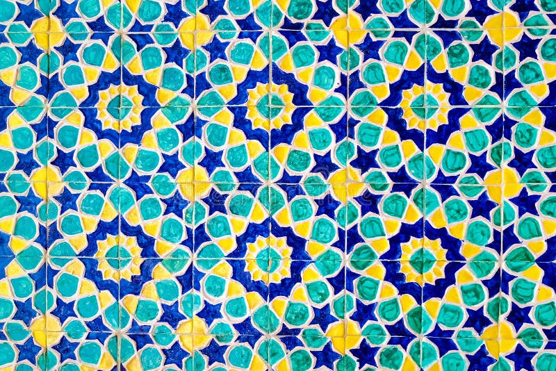 Colorful Traditional Uzbek Pattern on the Ceramic Tile on the Wall of ...