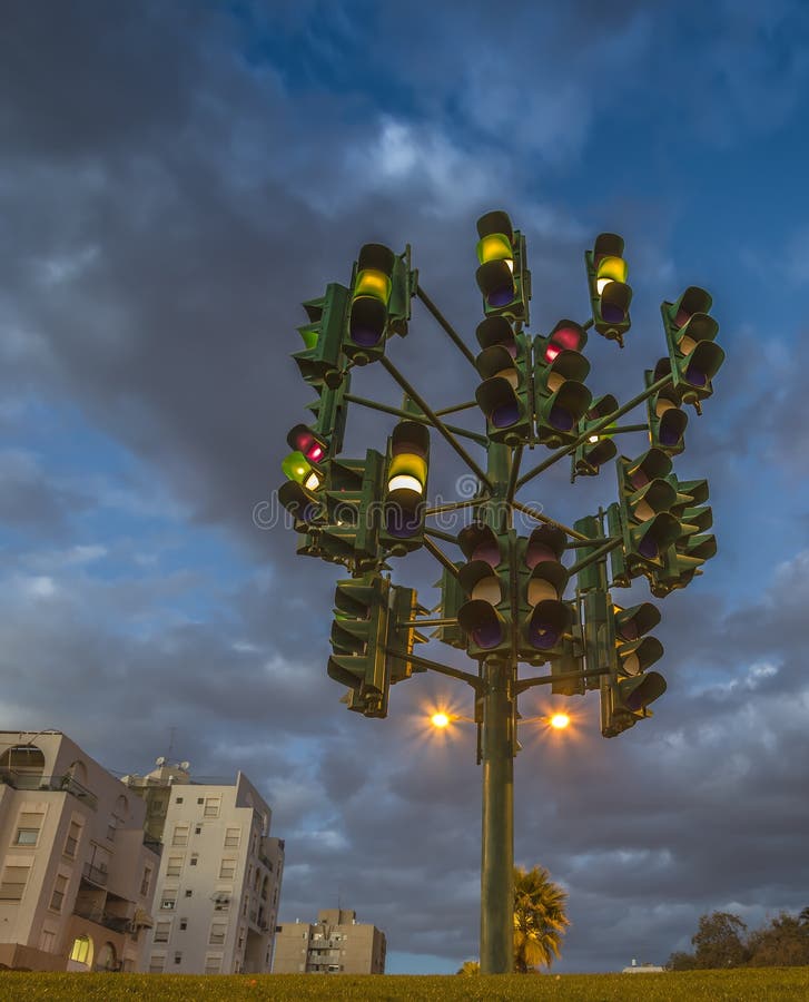 The Last Traffic Light in Eilat, Israel Stock Photo - Image of mountain ...
