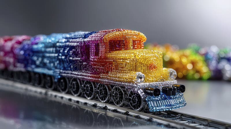 Vibrant Train Figure Made from Tiny Plastic Beads Showcases Creativity ...