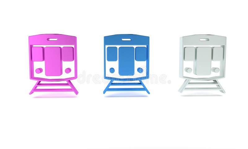 Colorful Train and Railway Icon Isolated on White Background. Public ... Colorful Train and Railway Icon Isolated on White Background. Public ...