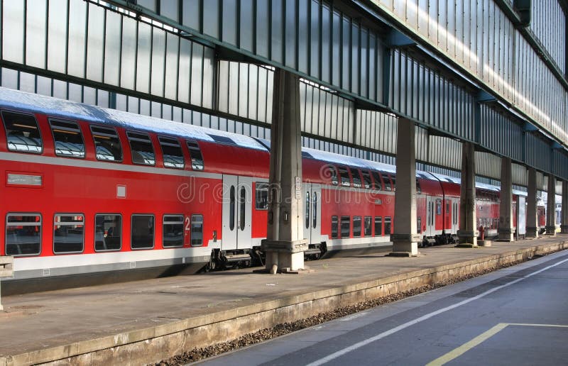Colorful Train and Station stock image. Image of arrival - 13338657