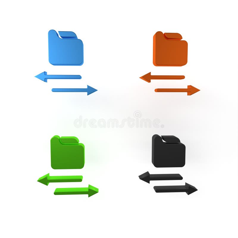 Colorful Transfer Files Icon Isolated on White Background. Copy Files ...