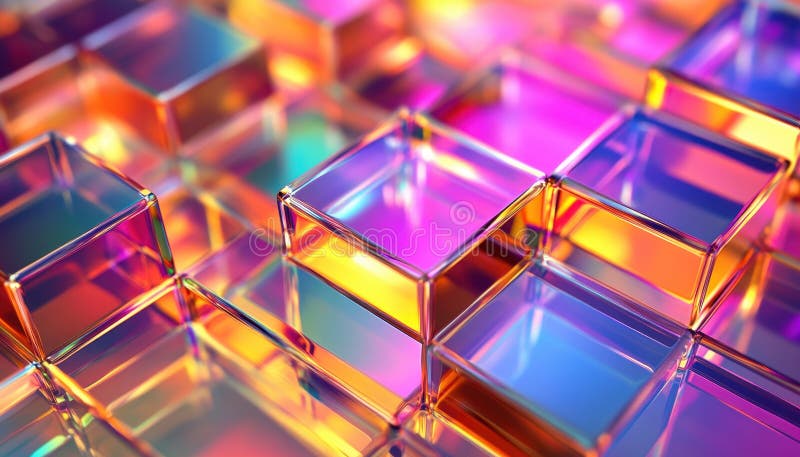 Colorful Translucent Blocks Arranged in a Geometric Pattern on a ...