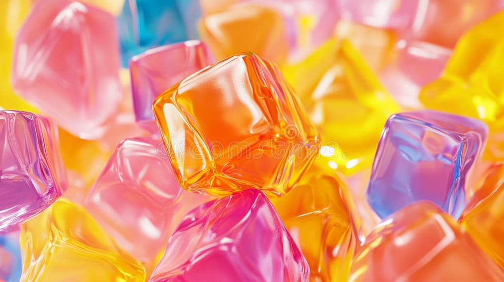 Colorful Translucent Candy Cubes Background Stock Illustration ...
