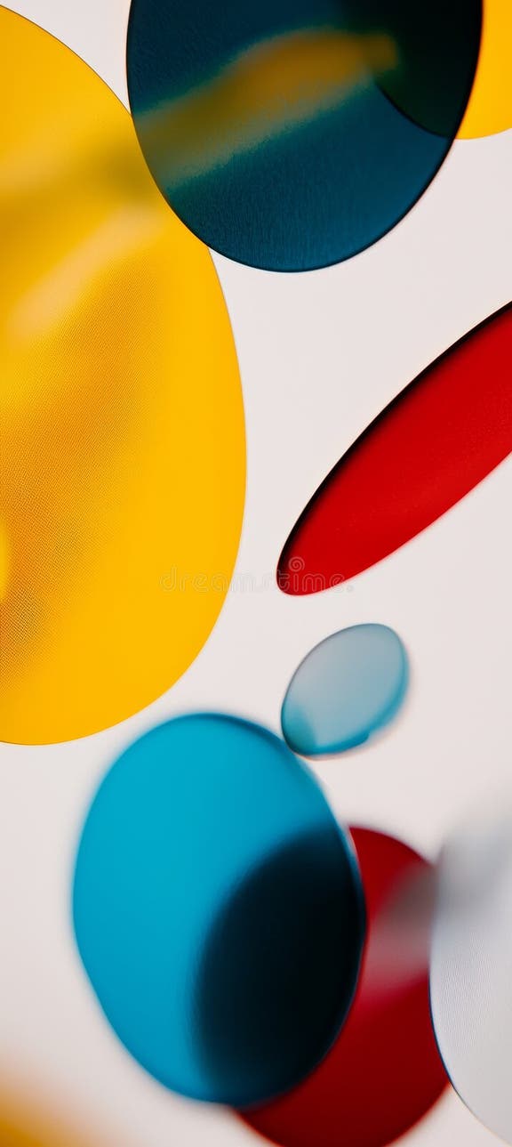 Colorful Translucent Circles Overlap on a White Background, Creating a ...