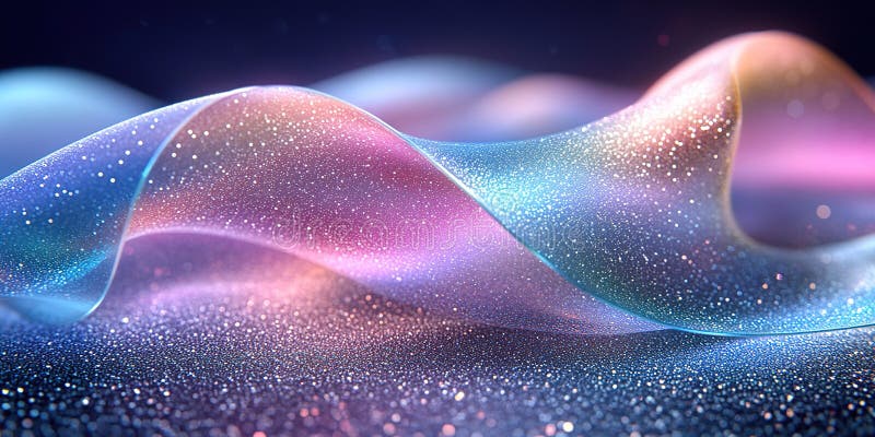 Colorful Translucent Fabric Waves Shimmer Under Soft Light Creating a ...