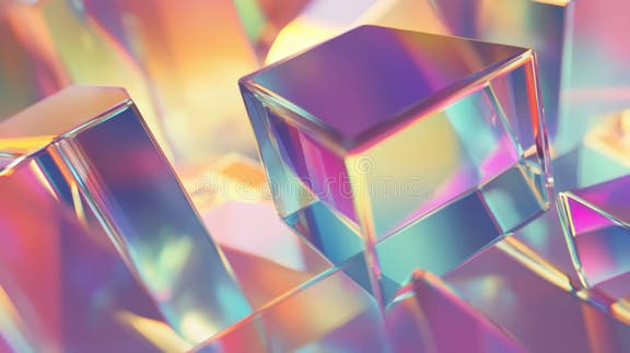 Colorful Translucent Geometric Shapes Arranged in a Dynamic Layout ...