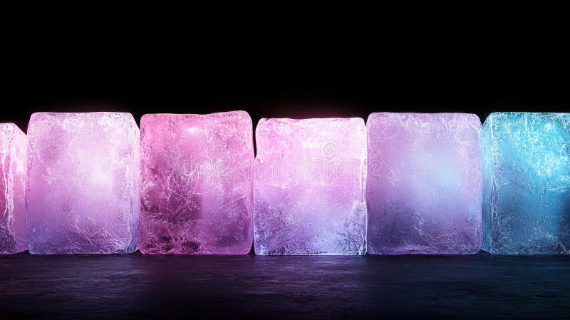 Colorful Translucent Ice Blocks Stock Illustration - Illustration of ...