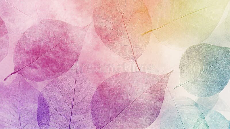 Delicate Colorful Leaves Create Soft Translucent Background Stock ...