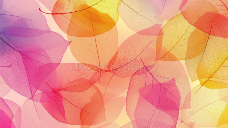Colorful Translucent Leaves Background Stock Photo - Image of calm ...