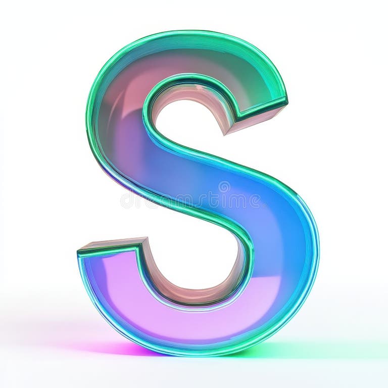 A Colorful, Translucent Letter S with a Gradient Effect, Designed for ...