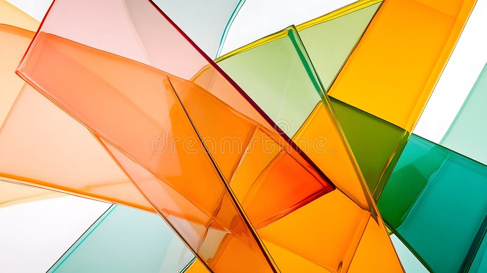 Colorful Translucent Panels Overlapping in an Abstract Arrangement ...