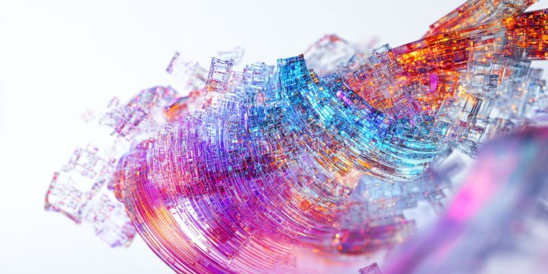 Colorful Translucent Pixelated Design Stock Illustration - Illustration ...