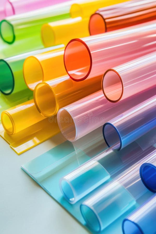 Colorful Translucent Plastic Tubes and Sheets Creating an Abstract ...