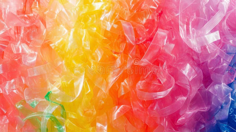 Colorful Translucent Ribbons in a Vibrant Gradient Stock Illustration ...