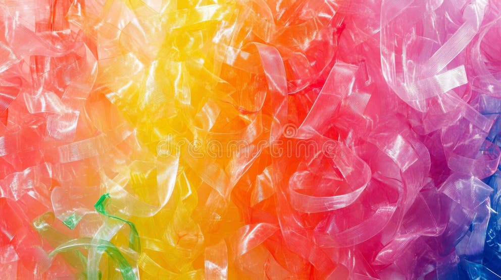 Colorful Translucent Ribbons in a Vibrant Gradient Stock Illustration ...