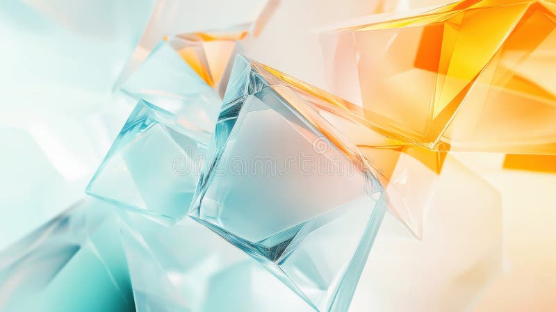 Abstract 3D Composition Featuring Translucent Geometric Shapes in ...
