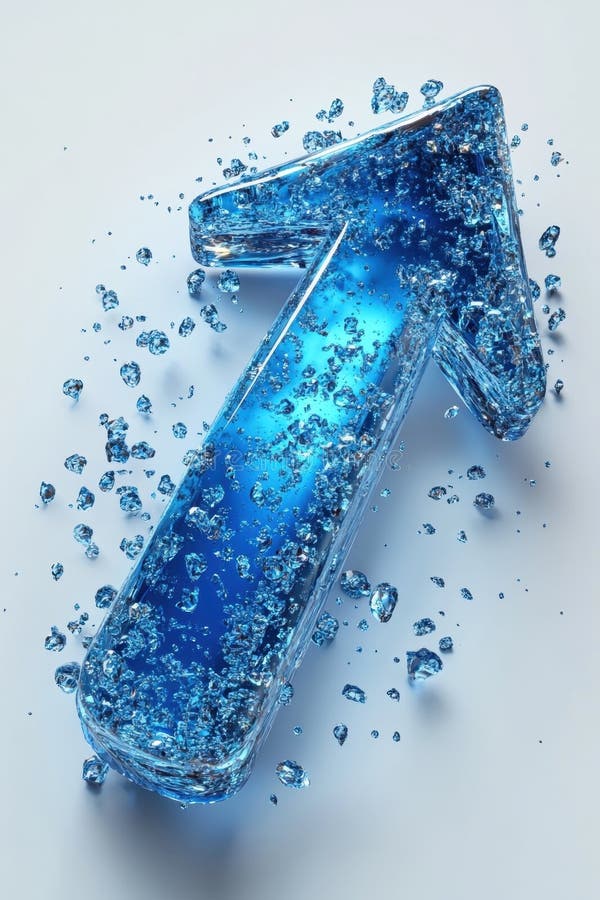 Colorful Transparent Arrow with a Gradient Effect Reflecting Light and ...