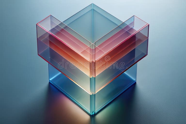 Colorful Transparent Boxes Arranged in a Geometric Pattern with Soft ...