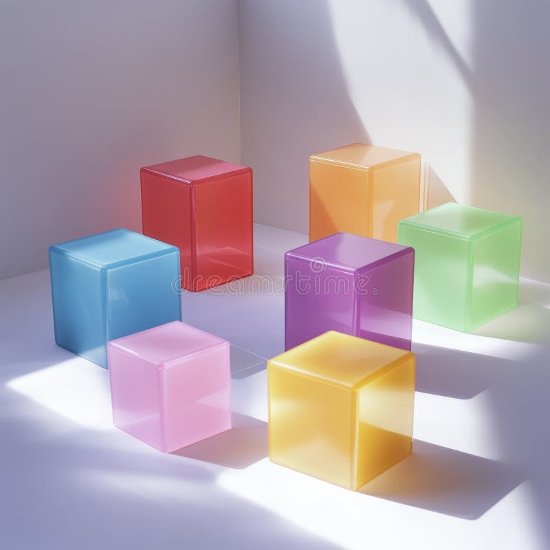 Colorful Transparent Cubes in Soft Light for Modern Design Concepts ...