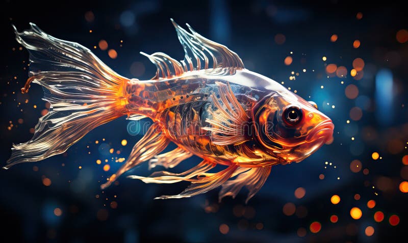 Transparent Fish Larvae with Fishbone Stock Photo - Image of creak ...