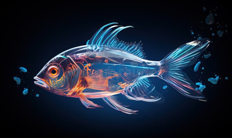 Transparent Fish Larvae with Fishbone Stock Photo - Image of creak ...