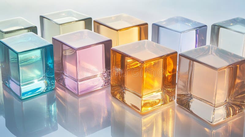 Colorful Transparent Glass Blocks Arranged in a Creative Display ...