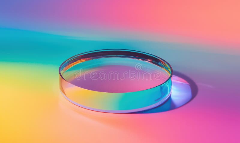 Colorful Transparent Glass Ring on Vibrant Gradient Background ...