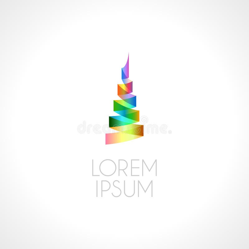 Colorful Transparent Ribbons Logo Template Stock Vector - Illustration ...