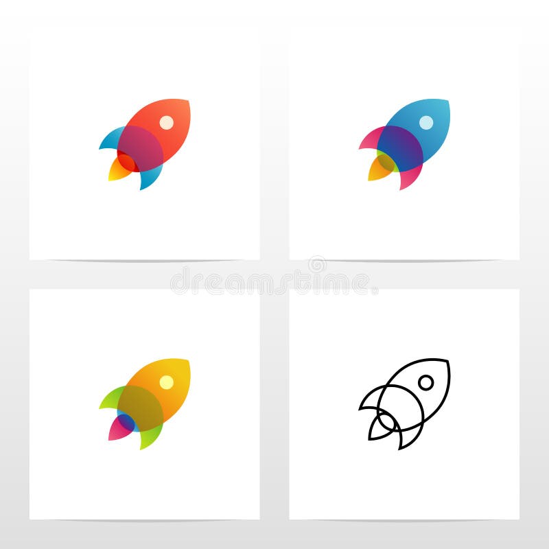 Colorful Transparent Rocket Logo Design Stock Vector - Illustration of ...