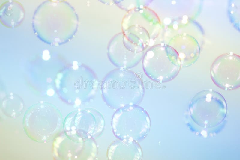 Colorful Transparent Soap Bubbles Float Background. Stock Image - Image ...