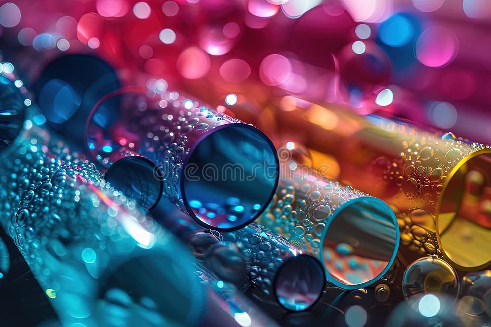 Colorful Transparent Tubes with Bubbles. Generative AI Stock ...
