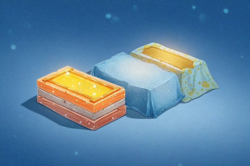 Colorful Treasure Chests and Covered Boxes Glowing in a Magical Setting ...