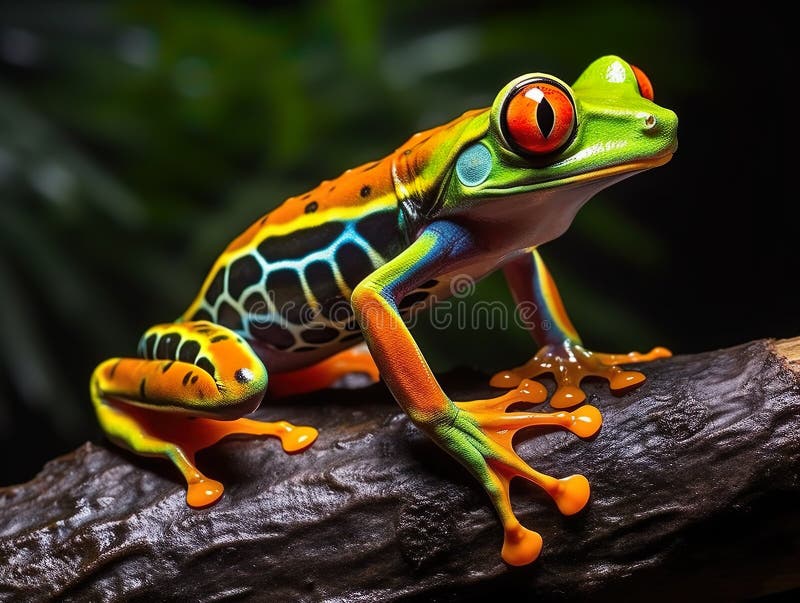 Colorful Tree Frog in Natural Environment. Stock Image - Image of ...