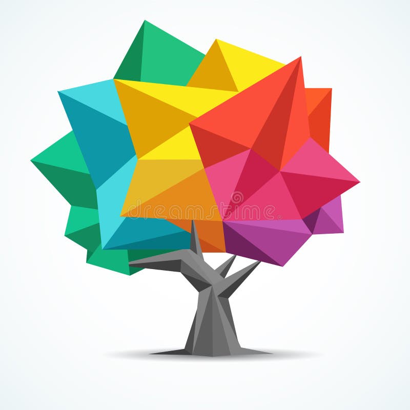 Colorful Tree Icon. Geometric Polygon Design Stock Vector ...