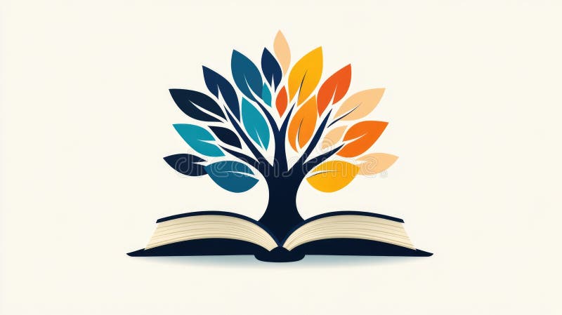 Colorful Tree Growing from Open Book Symbolizing Knowledge and Growth ...