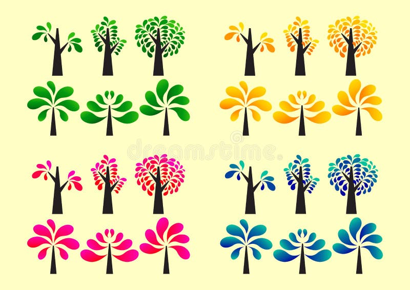 Colorful tree icon stock vector. Illustration of wood - 69245839