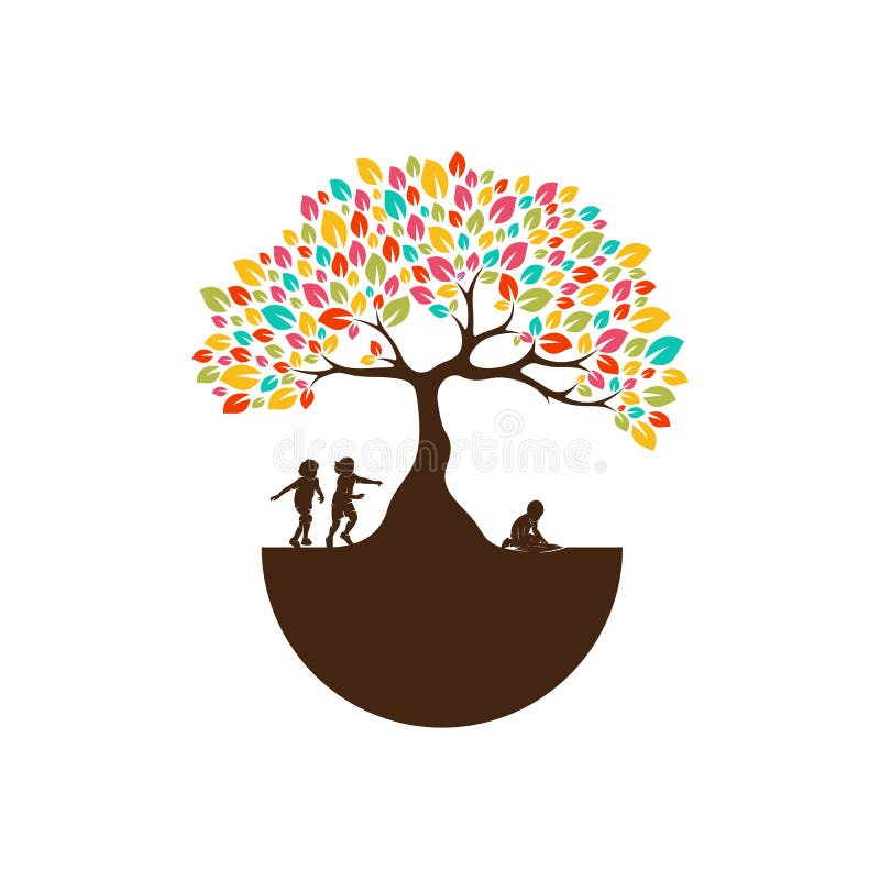 Kids Tree Preschool Logo Stock Illustrations – 381 Kids Tree Preschool ...