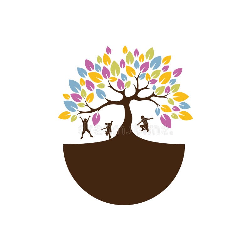 Kids Tree Preschool Logo Stock Illustrations – 381 Kids Tree Preschool ...