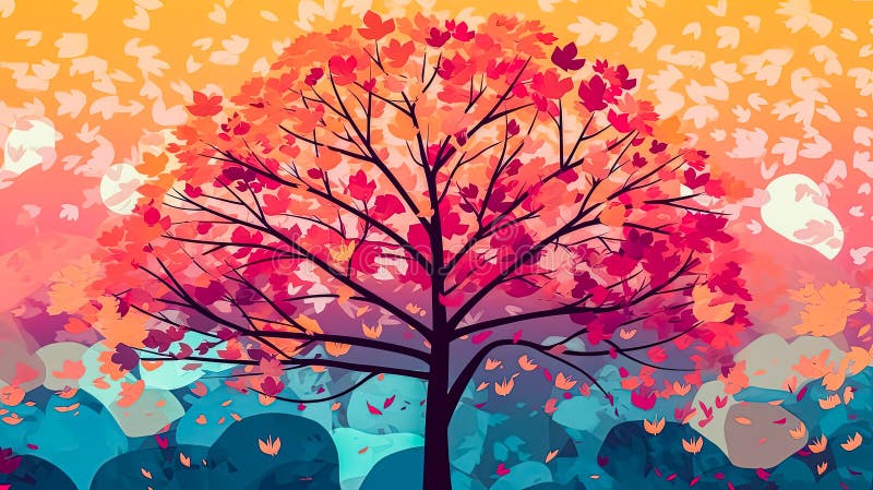 A Colorful Tree with Leaves of Different Colors is the Main Focus of ...
