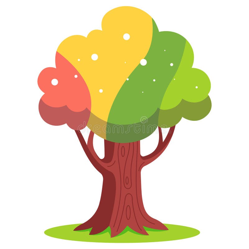 Colorful Tree on a White Background. Rainbow Foliage Stock Vector ...