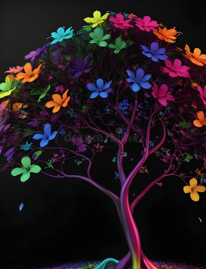 A Painting of a Colorful Sky with the Colors of the Rainbow Stock ...