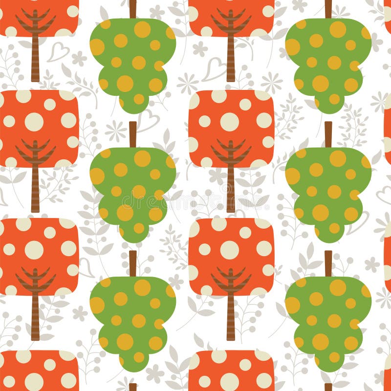 Colorful trees pattern stock vector. Illustration of seamless - 39330324