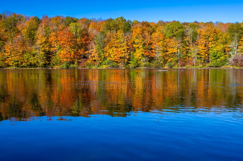 Colorful Trees on the Wisconsin River in Early October Stock Photo ...