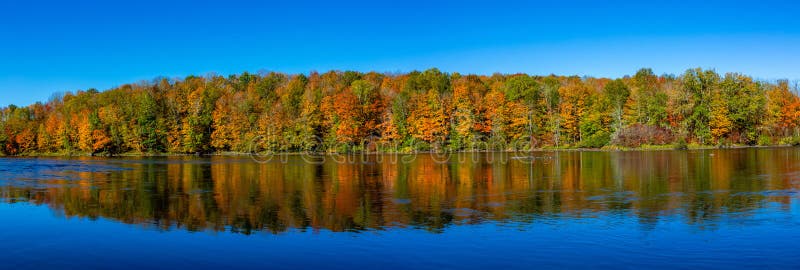Colorful Trees on the Wisconsin River in Early October Stock Image ...