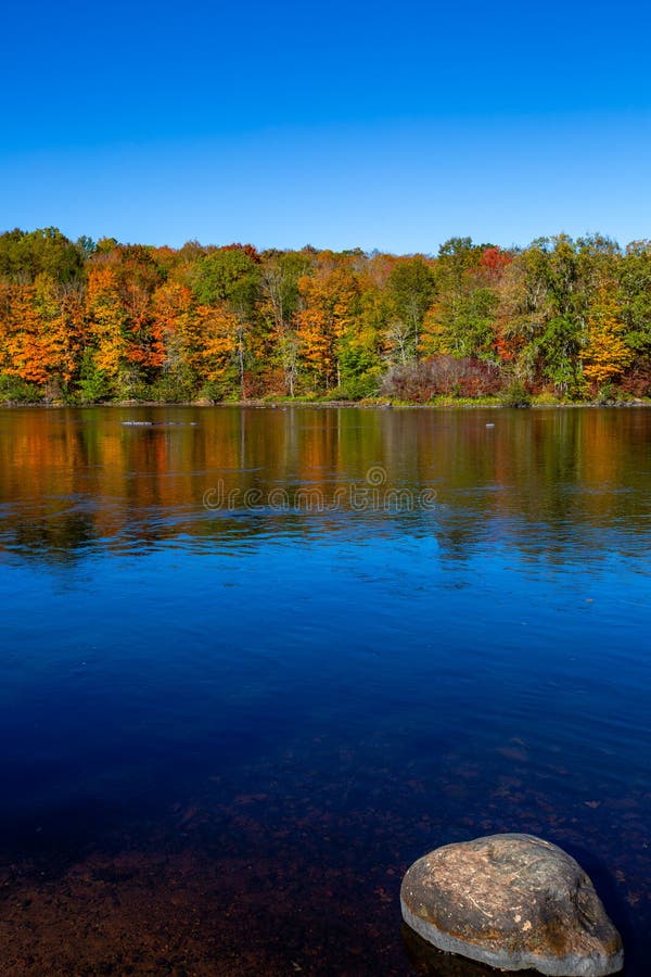 Colorful Trees on the Wisconsin River in Early October Stock Photo ...