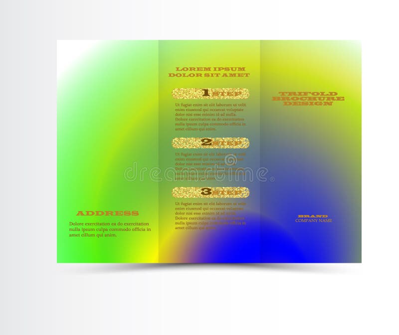 Colorful Tri-fold Brochure Design Template with Modern Geometric ...